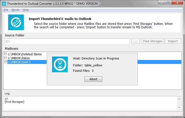 Usage Instructions to Thunderird to Outlook Converter